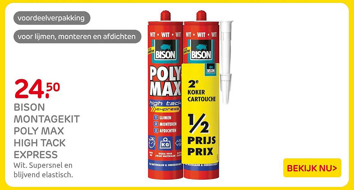 Bison Montagekit Poly Max High Tack Express Aanbieding bij Praxis ...