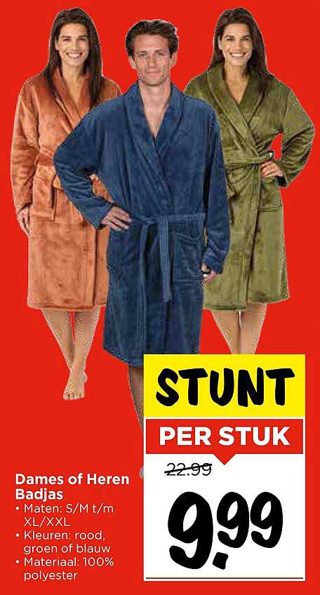 Dames Of Heren Badjas aanbieding bij Vomar