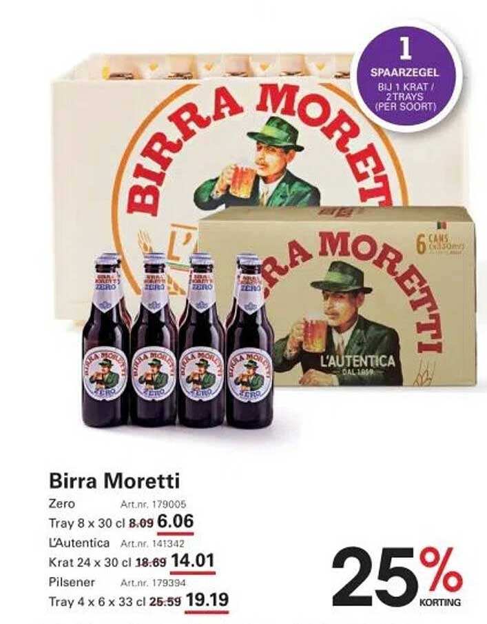 Birra Moretti Zero Aanbieding bij Sligro - FolderFeest.nl