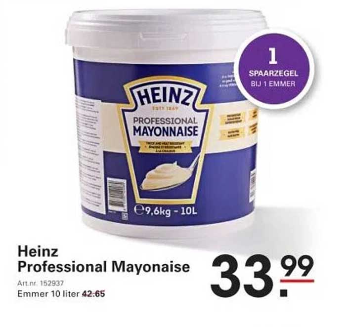 Heinz Professional Mayonaise Aanbieding bij Sligro - FolderFeest.nl