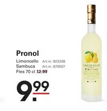 Pronolimoncello Sambuca Fles 70 Cl Aanbieding bij Sligro - FolderFeest.nl