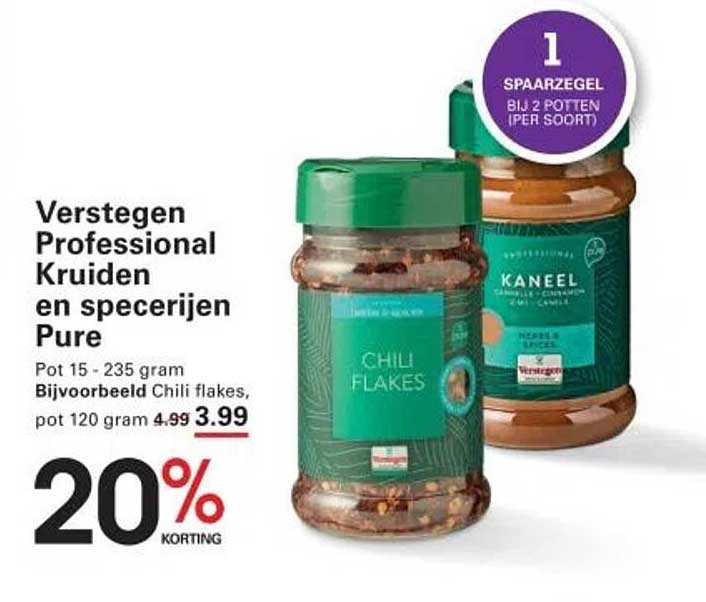 Verstegen Professional Kruiden En Specerijen Pure Aanbieding bij Sligro ...