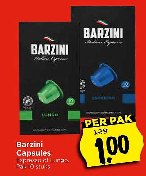 Barzini Capsules aanbieding bij Vomar