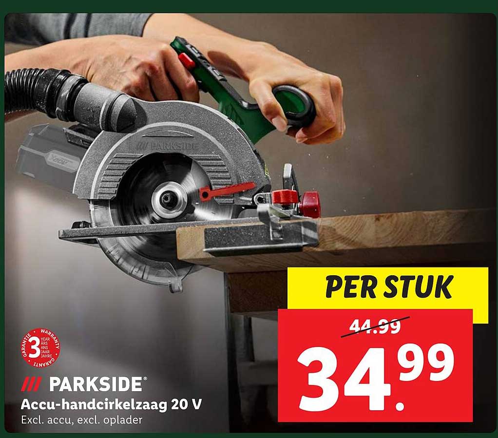 Parkside Accu-Handcirkelzaag 20 V aanbieding bij Lidl