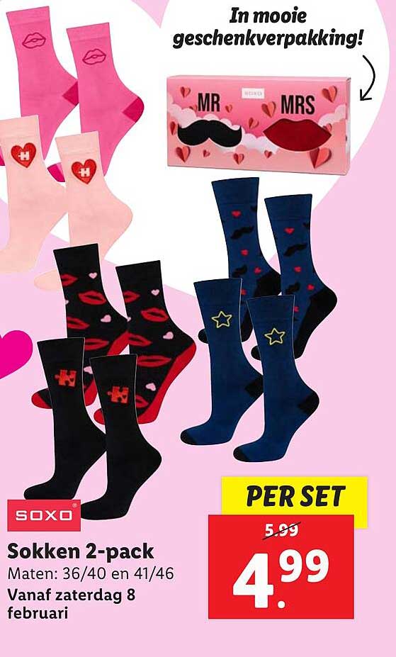 Sokken 2-Pack Aanbieding bij Lidl - FolderFeest.nl