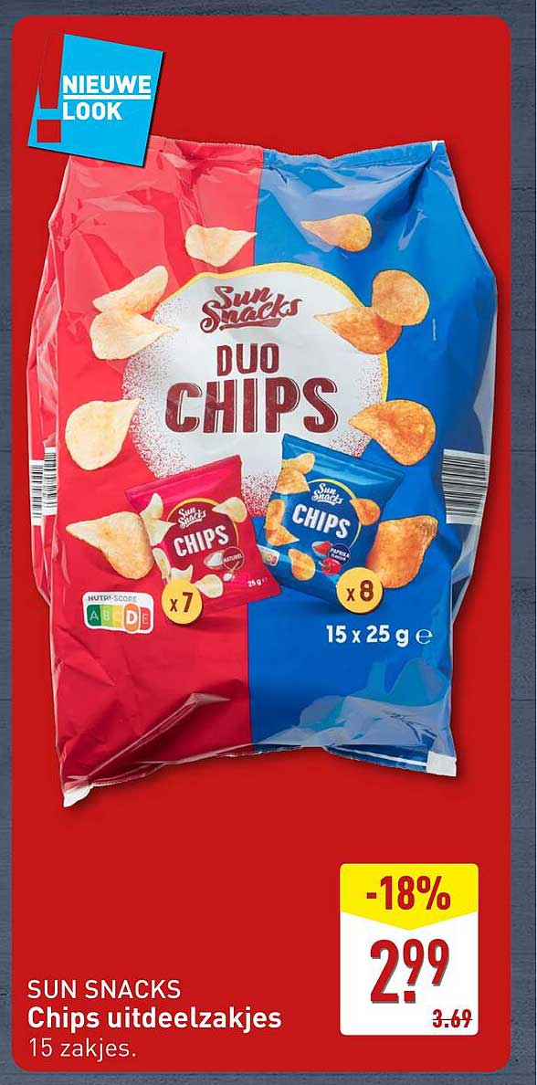 Sun Snacks Chips Uitdeelzakjes aanbieding bij ALDI