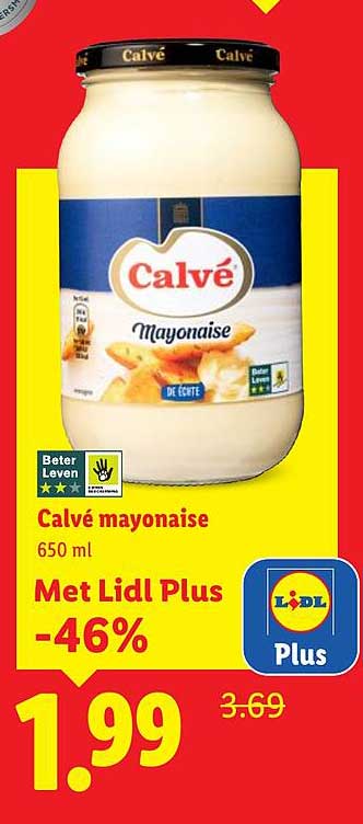 Calvé Mayonaise 650 Ml Aanbieding bij Lidl - FolderFeest.nl