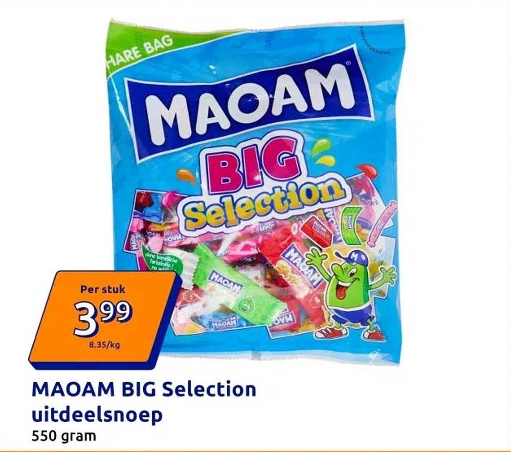 Maoam Big Selection Uitdeelsnoep Aanbieding bij Action - FolderFeest.nl