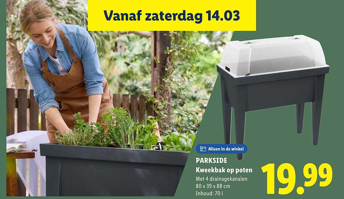 Parkside Kweekbak Op Poten Aanbieding bij Lidl - FolderFeest.nl