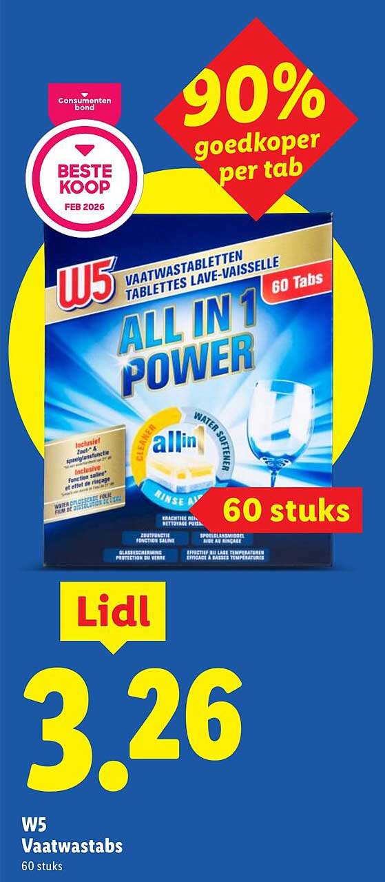 W5 Vaatwastabs Aanbieding bij Lidl - FolderFeest.nl