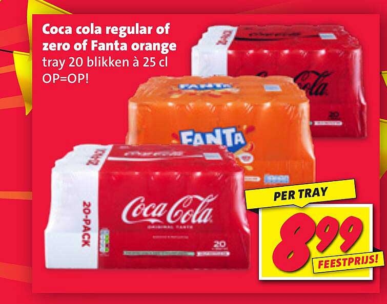 Coca Cola Regular Of Zero Of Fanta Orange Tray 20 Blikken À 25 Cl Op=Op ...