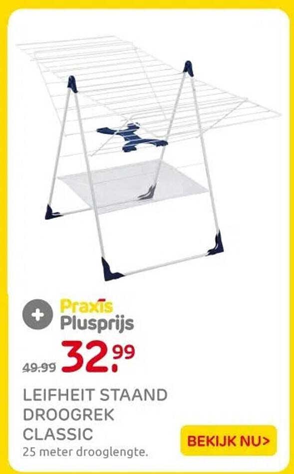 Leifheit Staand Droogrek Classic Aanbieding bij Praxis - FolderFeest.nl