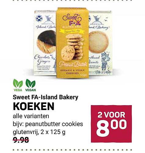 Koeken Alle Varianten Bijv: Peanutbutter Cookies Glutenvrij, 2 X 125 G ...