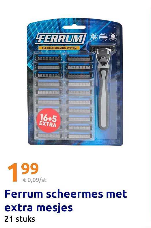 Ferrum Scheermes Met Extra Mesjes Aanbieding bij Action - FolderFeest.nl