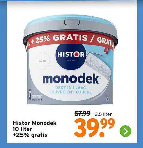 Histor Monodek 10 Liter +25% Gratis Aanbieding bij GAMMA - FolderFeest.nl