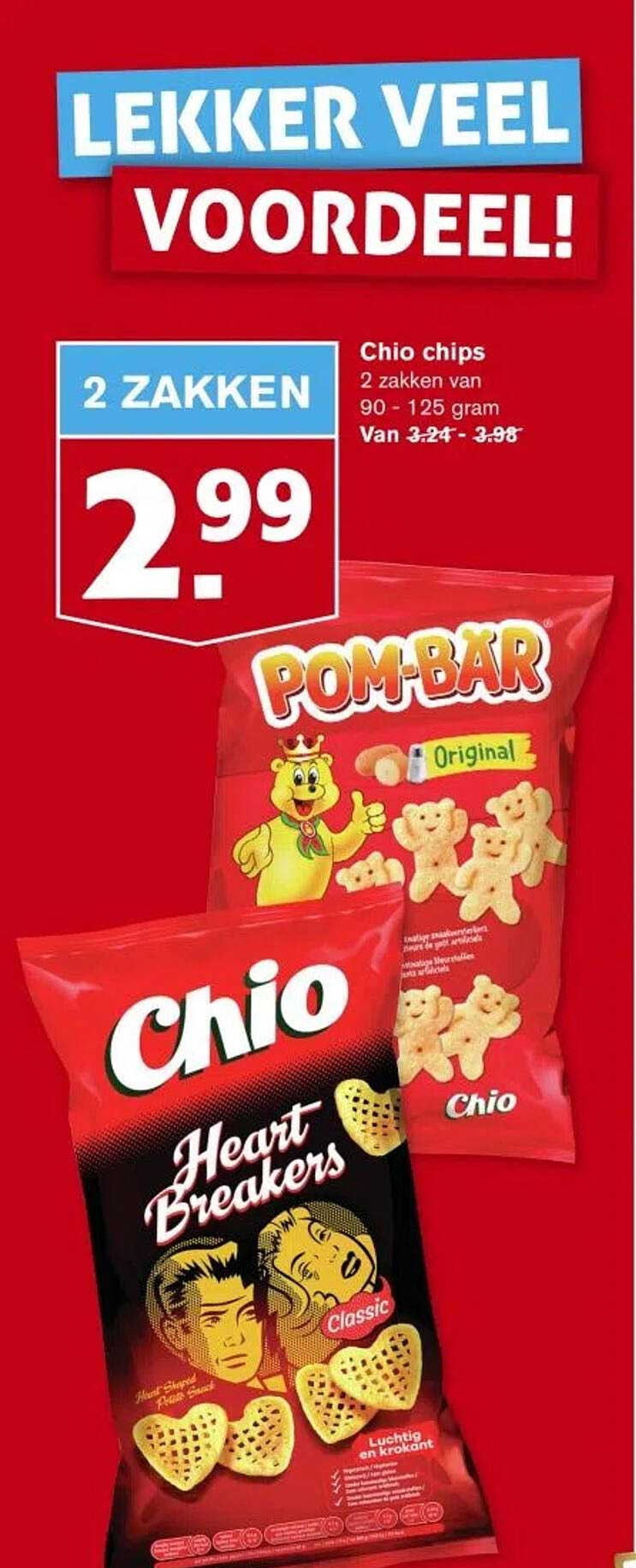 Chio Chips Pom-Bar Original Chio Heart Breakers Classic aanbieding bij ...