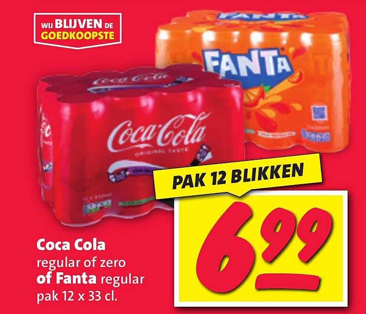 Coca Cola Of Fanta Pak 12 Blikken Aanbieding bij Nettorama - FolderFeest.nl