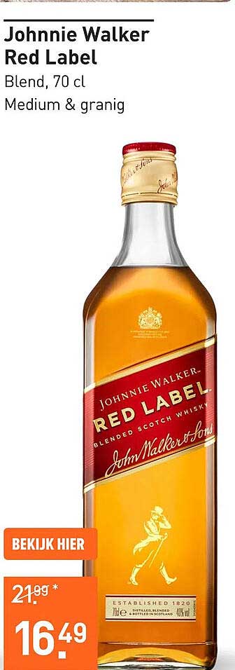 Johnnie Walker Red Label Aanbieding bij Gall & Gall - FolderFeest.nl