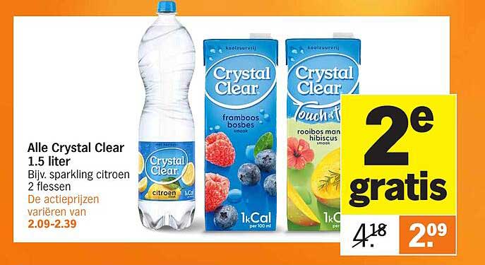 Alle Crystal Clear 1.5 Liter aanbieding bij Albert Heijn