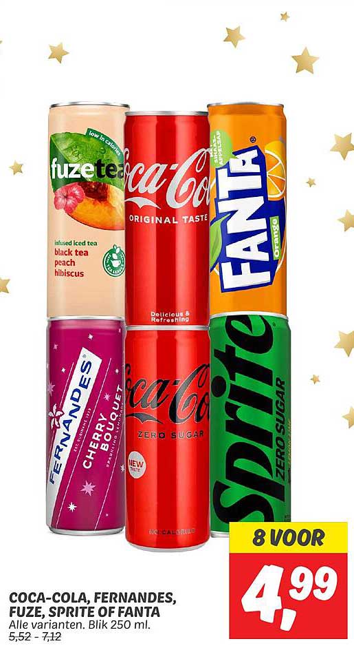 Coca-Cola, Fernandes, Fuze, Sprite Of Fanta Aanbieding bij Dekamarkt ...