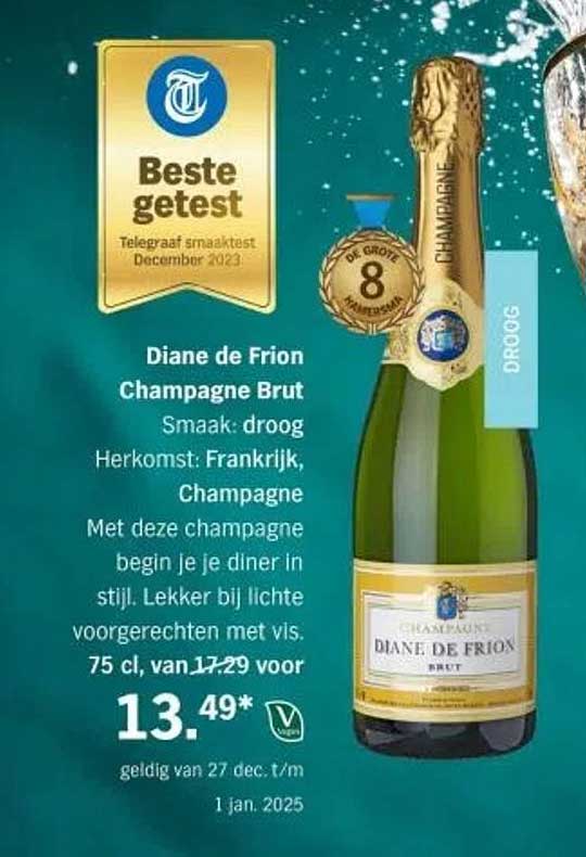 Diane De Frion Champagne Brut aanbieding bij Albert Heijn