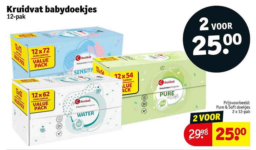 Kruidvat Babydoekjes aanbieding bij Kruidvat