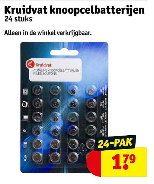 Kruidvat Knoopcelbatterijen aanbieding bij Kruidvat