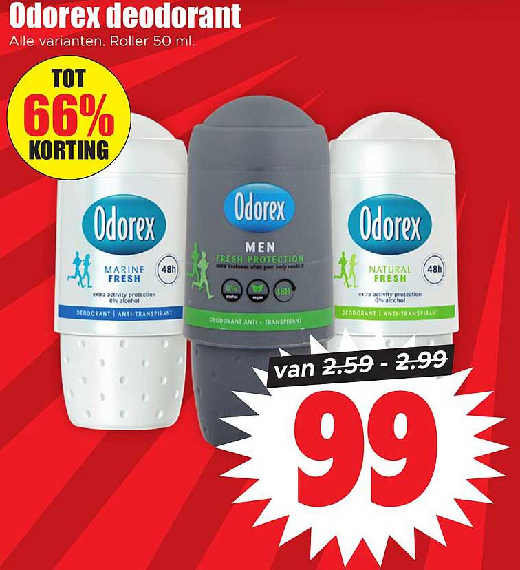 Odorex Deodorant aanbieding bij Dirk