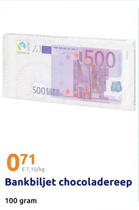 Bankbiljet Chocoladereep Aanbieding bij Action - FolderFeest.nl