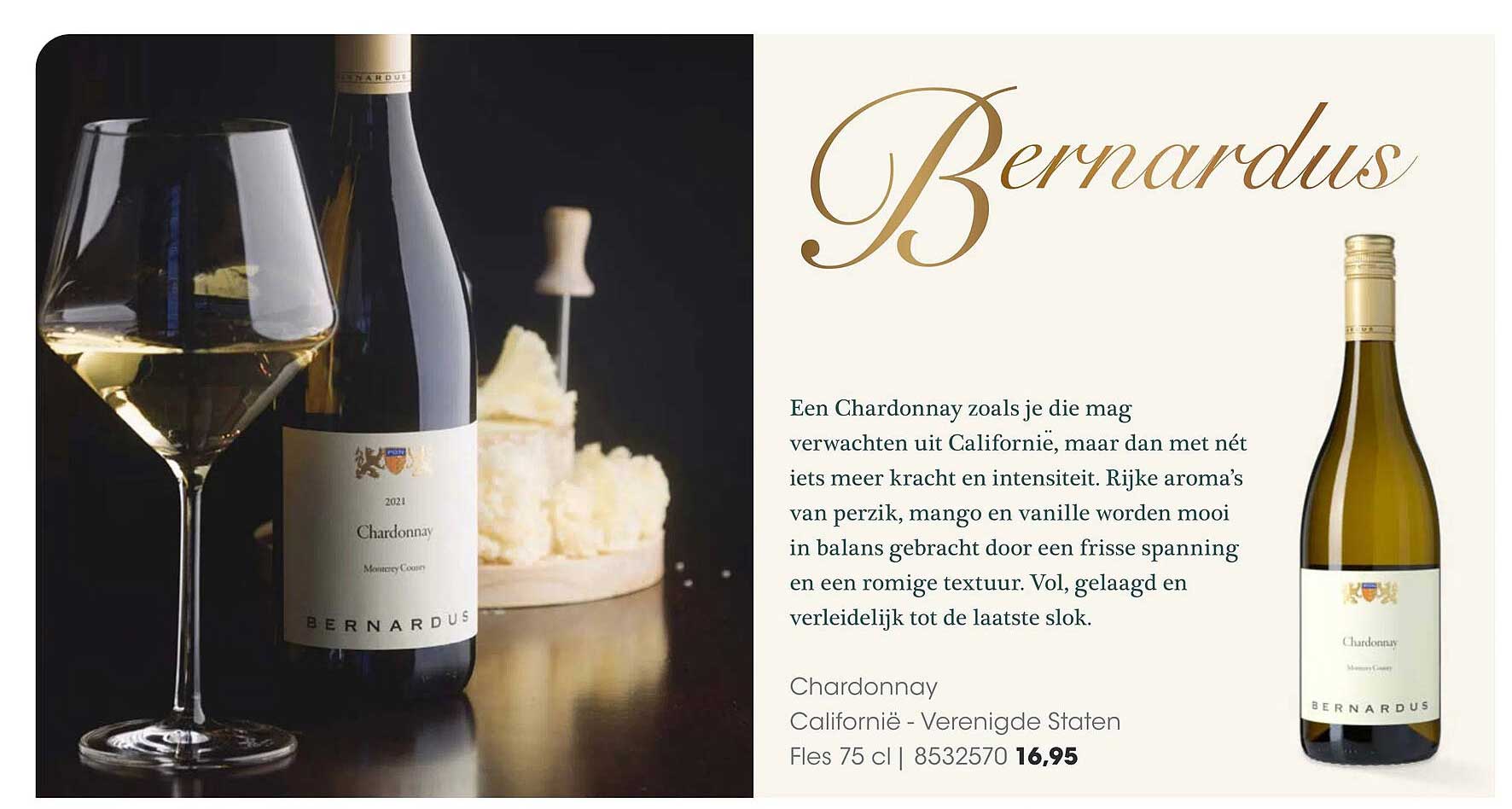 Bernardus Chardonnay 2021 Aanbieding bij HANOS - FolderFeest.nl