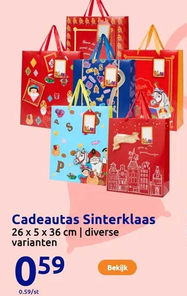 Cadeautas Sinterklaas Aanbieding bij Action - FolderFeest.nl