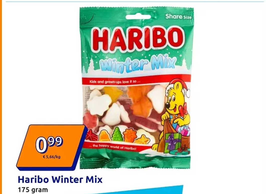 Haribo Winter Mix Aanbieding bij Action - FolderFeest.nl