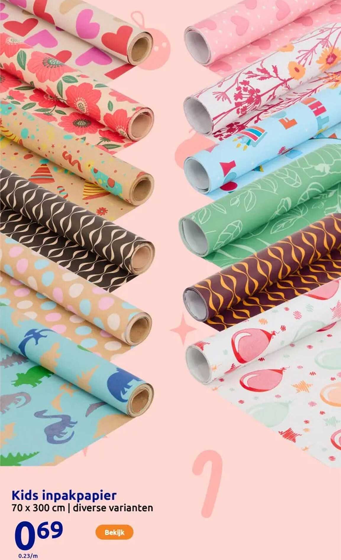 Kids Inpakpapier 70 X 300 Cm | Diverse Varianten Aanbieding bij Action ...