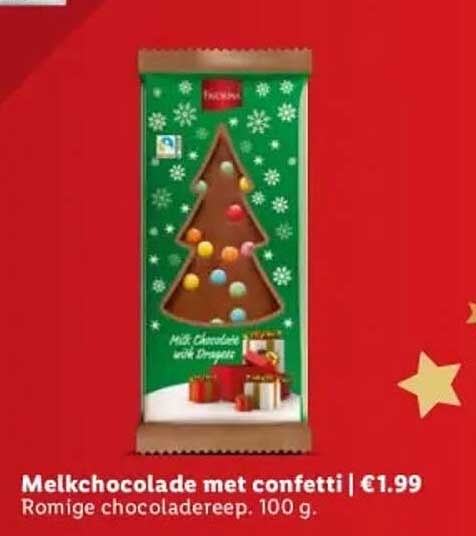 Melkchocolade Met Confetti | €1.99 Aanbieding bij Lidl - FolderFeest.nl