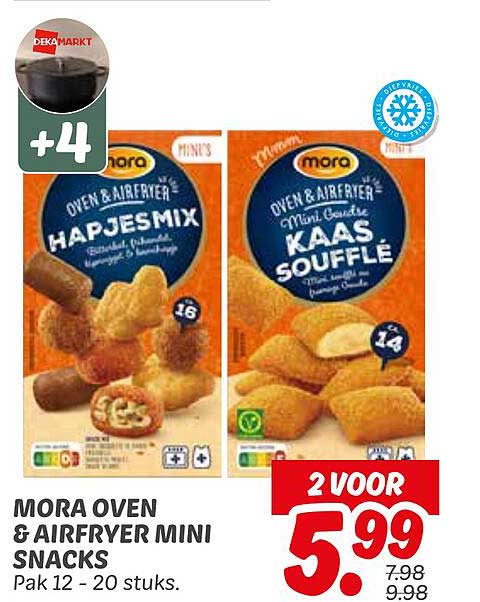 Mora Oven & Airfryer Mini Snacks Aanbieding bij Dekamarkt - FolderFeest.nl