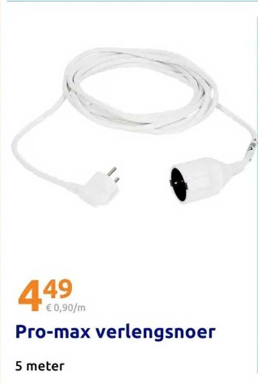 Pro-Max Verlengsnoer 5 Meter Aanbieding bij Action - FolderFeest.nl