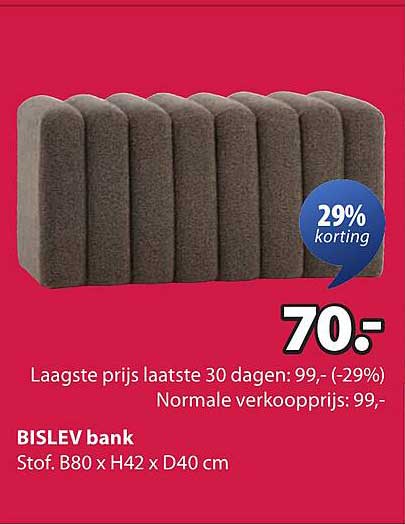 Bislev Bank Aanbieding bij Jysk - FolderFeest.nl