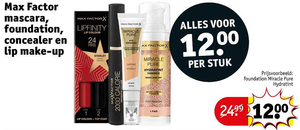 Max Factor Mascara, Foundation, Concealer En Lip Make-Up aanbieding bij ...