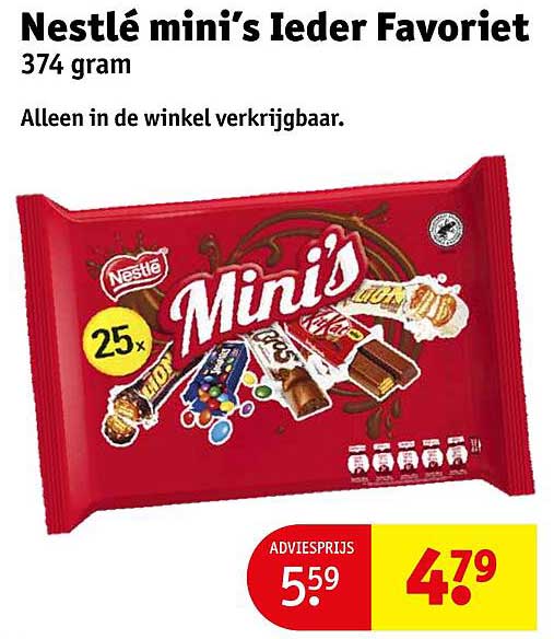 Nestlé Mini’s Ieder Favoriet Aanbieding bij Kruidvat - FolderFeest.nl