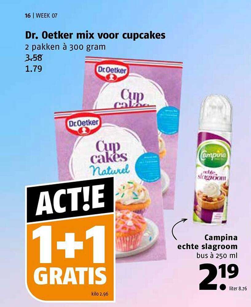 Dr. Oetker Mix Voor Cupcakes Aanbieding bij Poiesz - FolderFeest.nl