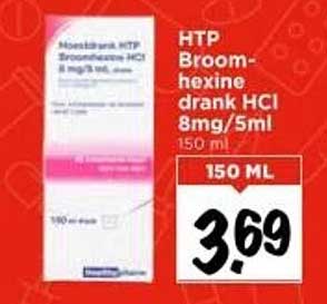 Htp Broomhexine Drank Hcl 8 Mg/5 Ml aanbieding bij Vomar