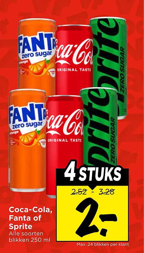 Coca-Cola, Fanta Of Sprite Aanbieding bij Vomar - FolderFeest.nl