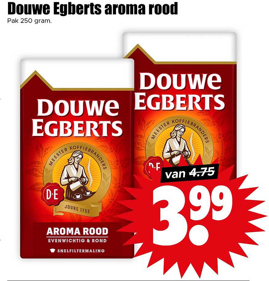 Douwe Egberts Aroma Rood Aanbieding bij Dirk - FolderFeest.nl