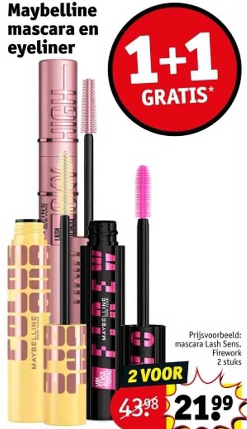 Maybelline Mascara En Eyeliner 1+1 Gratis* Aanbieding bij Kruidvat ...
