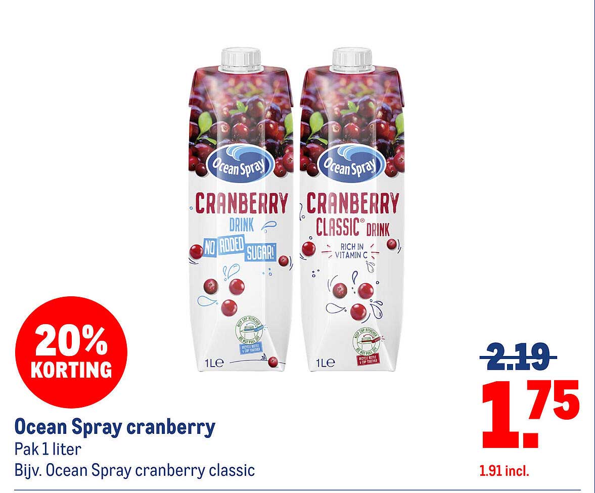 Ocean Spray Cranberry aanbieding bij Makro