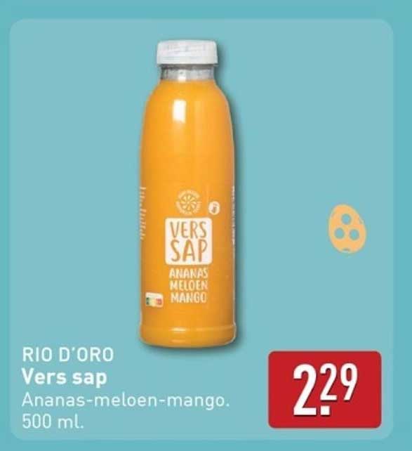 Vers Sap Ananas-Meloen-Mango 500 Ml aanbieding bij ALDI
