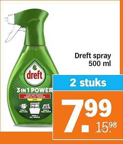 Dreft Spray 500 Ml Aanbieding bij Albert Heijn - FolderFeest.nl