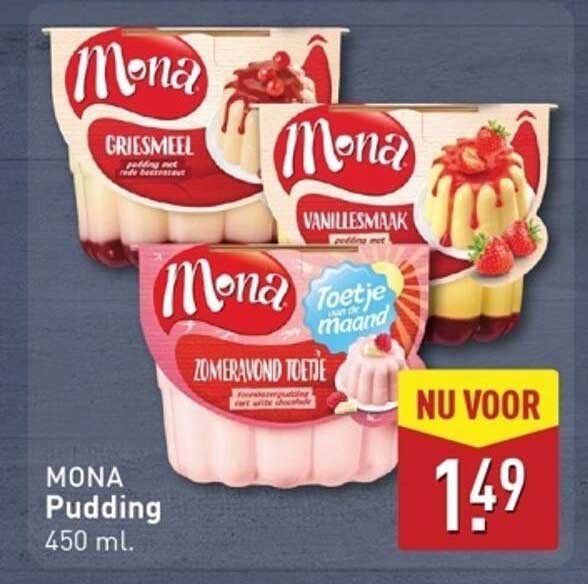 Mona Pudding 450 Ml. aanbieding bij ALDI