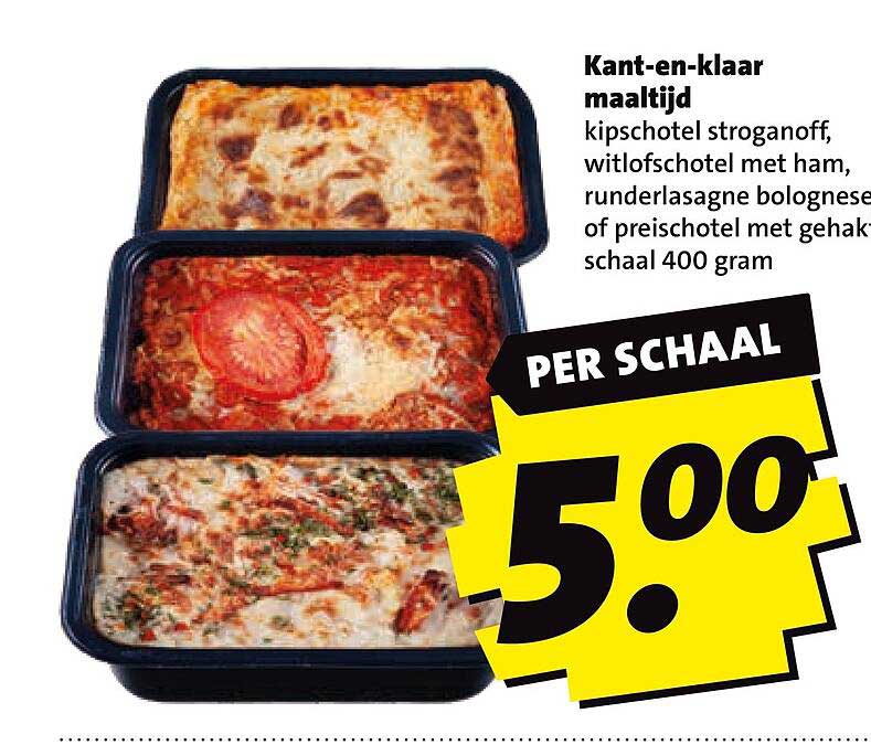 Kant-En-Klaar Maaltij­d Kipschotel Stroganoff, Witlofschotel Met Ham ...