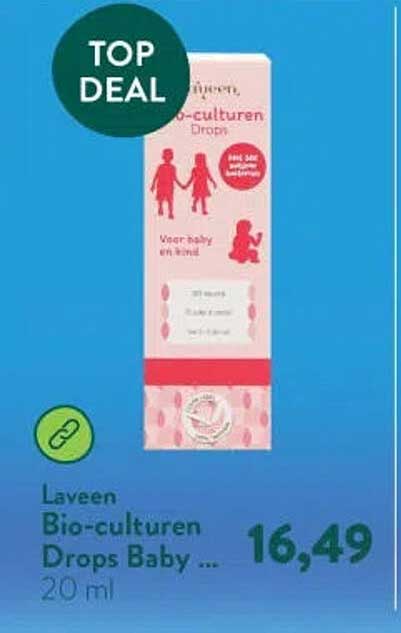 Laveen Bio-Culturen Drops Baby ... Aanbieding bij Holland & Barrett ...